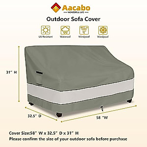 Outdoor Sofa Cover,Patio Loveseat Cover,2-Seater Sofa Cover,Waterproof Heavy Duty Patio Furniture Covers,58W x 32.5D x 31H Inches