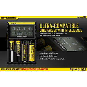Nitecore Digicharger D4 Battery Four Bays Charger with LCD Display