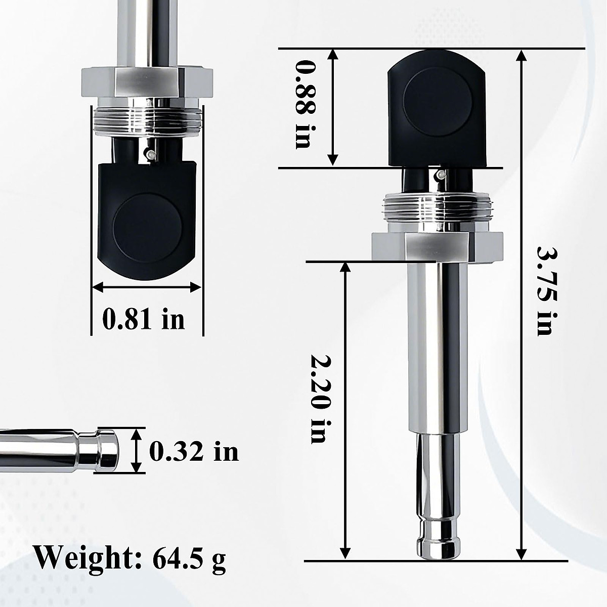 Ebrmeiwo RP5649 Stainless Steel Push Button Diverter, Compatible with Tub and Shower Faucets, Replacement Bathtub Valves Assembly