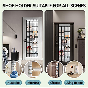 28 Compartment Breathable Mesh Pocket Over the Door Hanging Shoe Organizer, Closet Shoe Organizer, Large Men's and Women's Shoe Organizer, Hanging Over the Door Shoe Organizer (White)