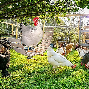 KATUMO Chicken Swing Chicken Perch Chicken Ladder for Coop Natural Wood Chicken Toy Chicken Coop Accessory Bird Swing for Chickens, Birds, Parrots, Total Length 112cm/44.09''