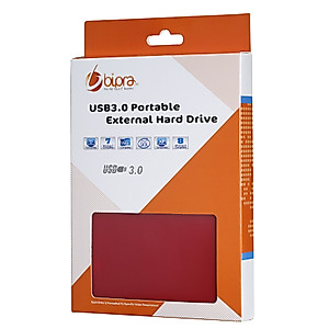 BIPRA U3 2.5 inch USB 3.0 NTFS Portable External Hard Drive - Red (100GB)