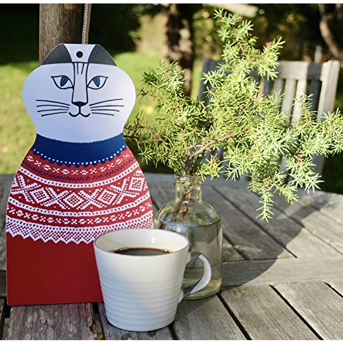 Marius Trulls Lisa Larsson Pattern Cat Shape Kitchen Chopping Cutting Board/Sandwich Tray - Opto (Red)