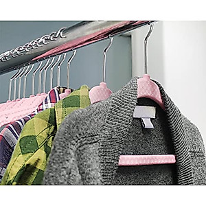 Pink Polka Dot Velvet Clothes Hangers for Baby Nursery and Kids Closet, Ultra Thin, Nonslip (11 Inches, 50 Pack)