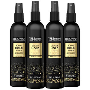 TRESemmé Tres Two Extra Hold Non-Aerosol Hairspray, 10 oz, Extra-Firm Control, Humidity Resistant, Frizz Control, Pack of 4 Pump Bottles