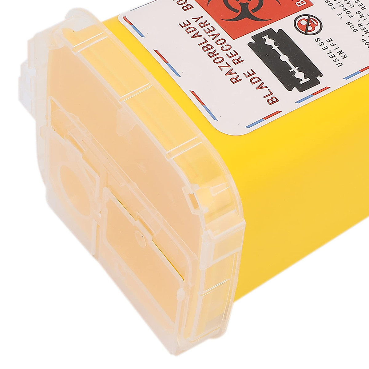 Sharps Disposal Container, Disposal Blade Container Barbershop Hair Salon Shaving Knife Blade Disposal Collect Box(yellow)