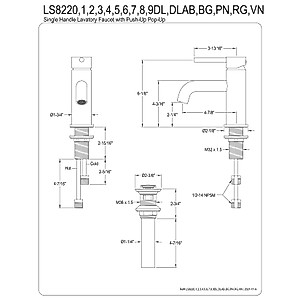 Kingston Brass LS8221DL Concord Bathroom Faucet, Polished Chrome, 2.13 x 4.88 x 6.13