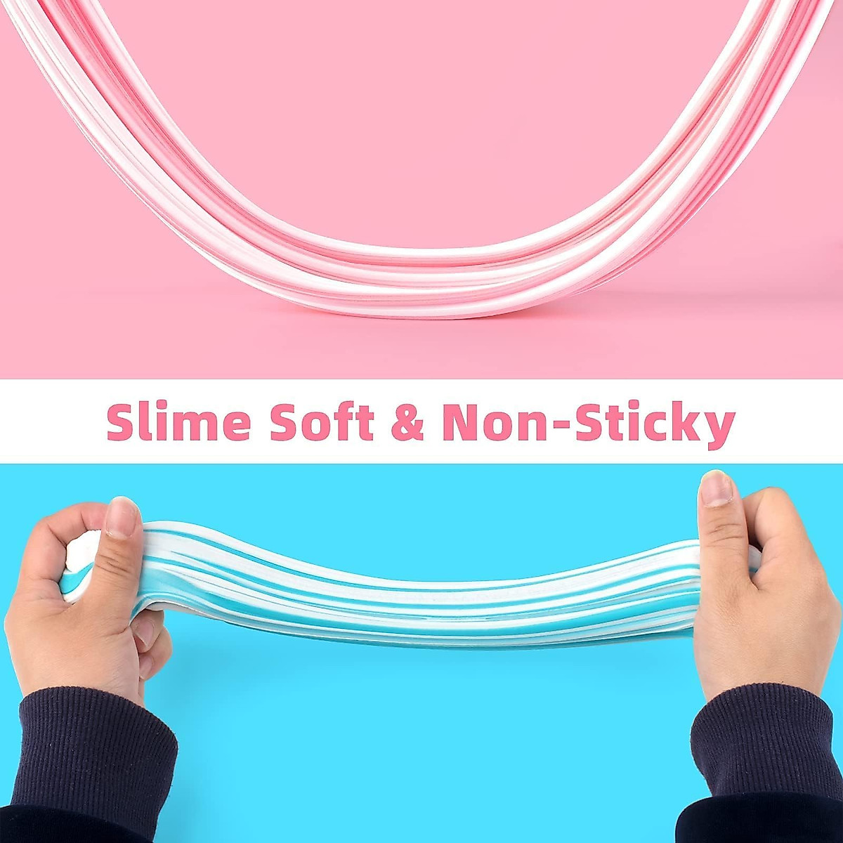 2 Pack Christmas Butter Slime Kit for Kids Party Favors, Scents Dual Colors Slime Putty for Boys Girls, Soft & Non-Sticky, School Supplies, Carnival Prizes, Ages 4 and Up (4-Ounce*2)