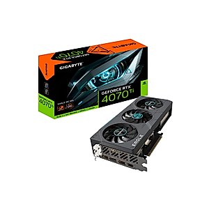GIGABYTE GeForce RTX 4070 Ti EAGLE OC 12G (rev. 2.0) Graphics Card, 3X WINDFORCE Fans, 12GB 192-bit GDDR6X, GV-N407TEAGLE OC-12GD REV2.0 Video Card