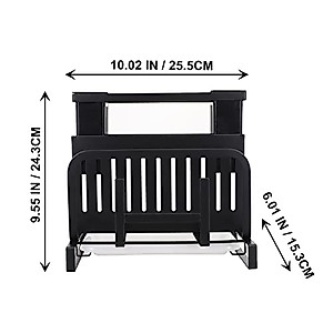 Cabilock 1 Set Knife Block Cutting Board Holder Wall Mounted Pan Pot Lid Holder Cutlery Organizer Kitchen Storage Display Stand Black