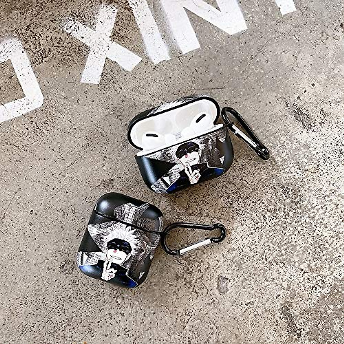 VARWANEO Case for Airpods 2/1, Japanese Anime Jujutsu Kaisen Cover for Airpods 1&2, 3D Cool Soft TPU Shell Earphone Protective Case for Airpods Charging Box Covers (Gojo Satoru 1)