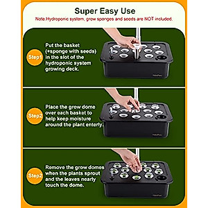 12 PCS Grow Baskets and 12PCS Grow Domes Compatible with AeroGarden, Hydroponics Garden Accessories Set for Indoor Growing System (No Seeds)