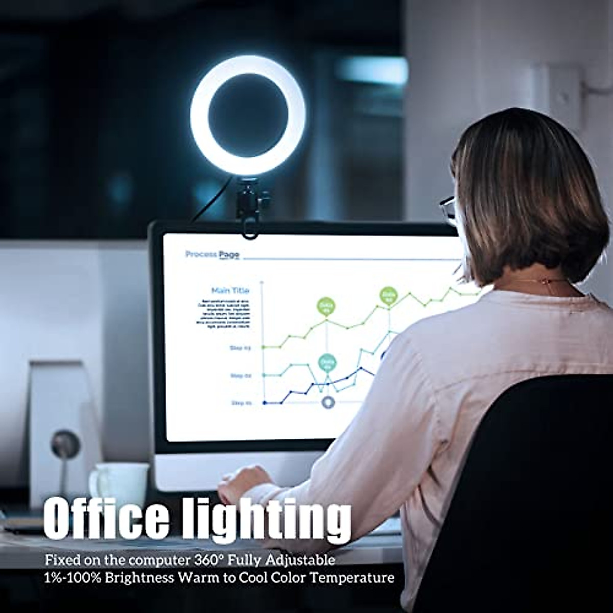 Selfie Ring Light for Zoom Meeting, Dimmable Desktop LED Circle Light with Tripod Stand, 8'' Lighting Kit Gifts for Live Streaming/Laptop Video Conference/Makeup/YouTube/Vlog/Video Recording