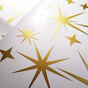 Mozamy Creative Sparkle Star Decals (147 Count) - Gold Star Decals for Bedroom, Removable Peel and Stick, Vintage Gold