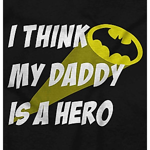 Brisco Brands I Think My Daddy is a Hero Superhero Baby Romper Boys or Girls