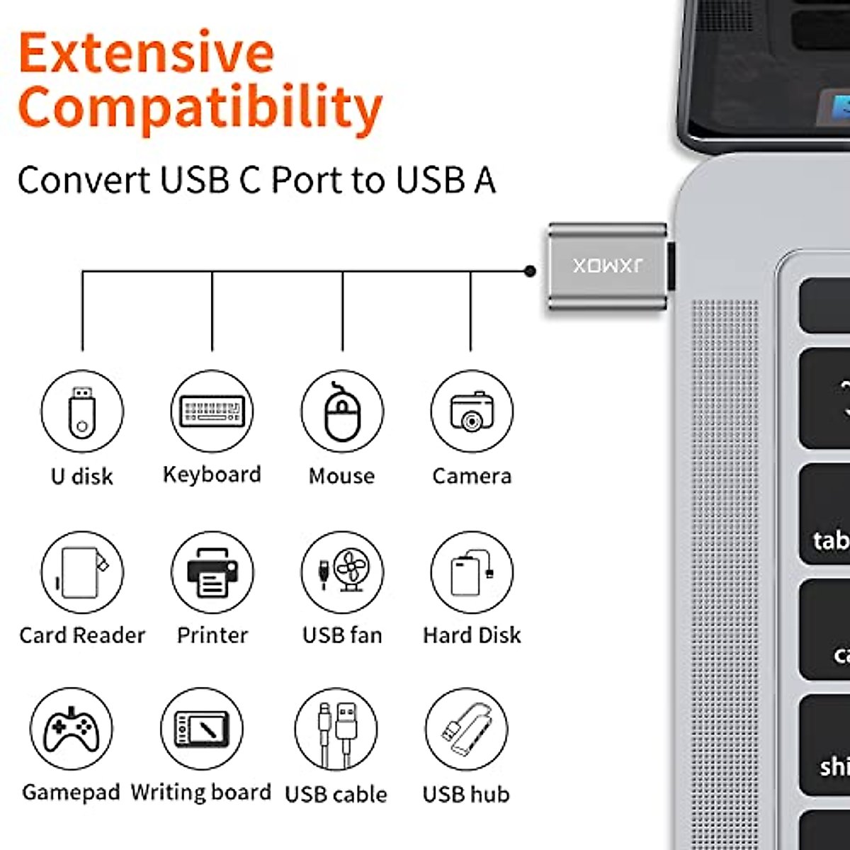 USB C to USB Adapter [2-Pack], Thunderbolt 3 to USB 3.0 OTG Adapter Compatible with MacBook Pro,Chromebook,Pixelbook,Microsoft Surface Go,Samsung Galaxy S8 S9 S10 S20 S21 S22 Ultra Plus,Note 9 10 20