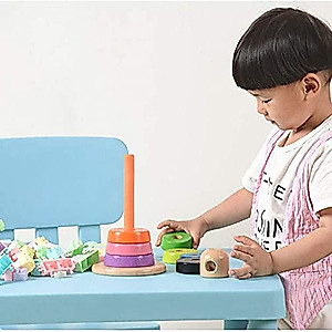 Walnut Childrens Kids Plastic Table and Chair Set Learning Studying Desk for Home Kindergarten Kids Table and Chair (Color : D)