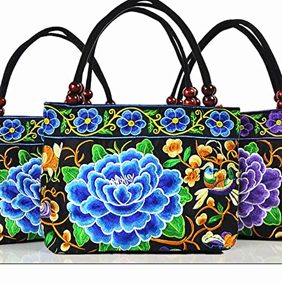 Embroidered Women Floral Handbags Embroidery Purse Vintage Hobo Tote Bag Ethnic Shoulder Bag