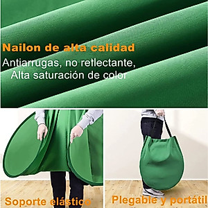 Green Screen Backdrop for Photography 142cm Round Green Screen Backdrop Portable Green Screen Chair Background for Video Chats Video Conference Game Single Layer L Size