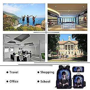 Wednesday Backpack Lightweight Travel Addams Backpack Insulated Lunch Box Fashion Pencil Case Pouch 3 Piece Set