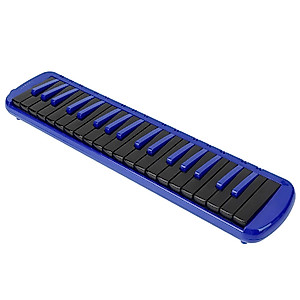 Melodica, 37 Key Wind Musical Instrument Ergonomic Design Blowpipe Melodica with Bag F37s(blue)