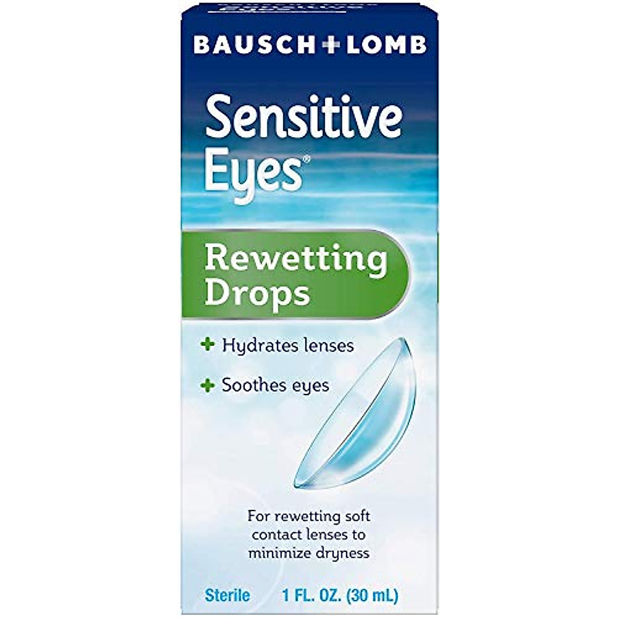 Bausch & Lomb Sensitive Eyes Rewetting Drops, 1-Ounce Bottles (Pack of 3)