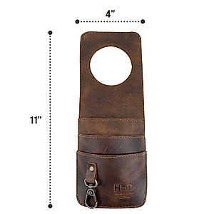 Hide & Drink, Doorknob Hanger Handmade from Full Grain Leather - Bourbon Brown