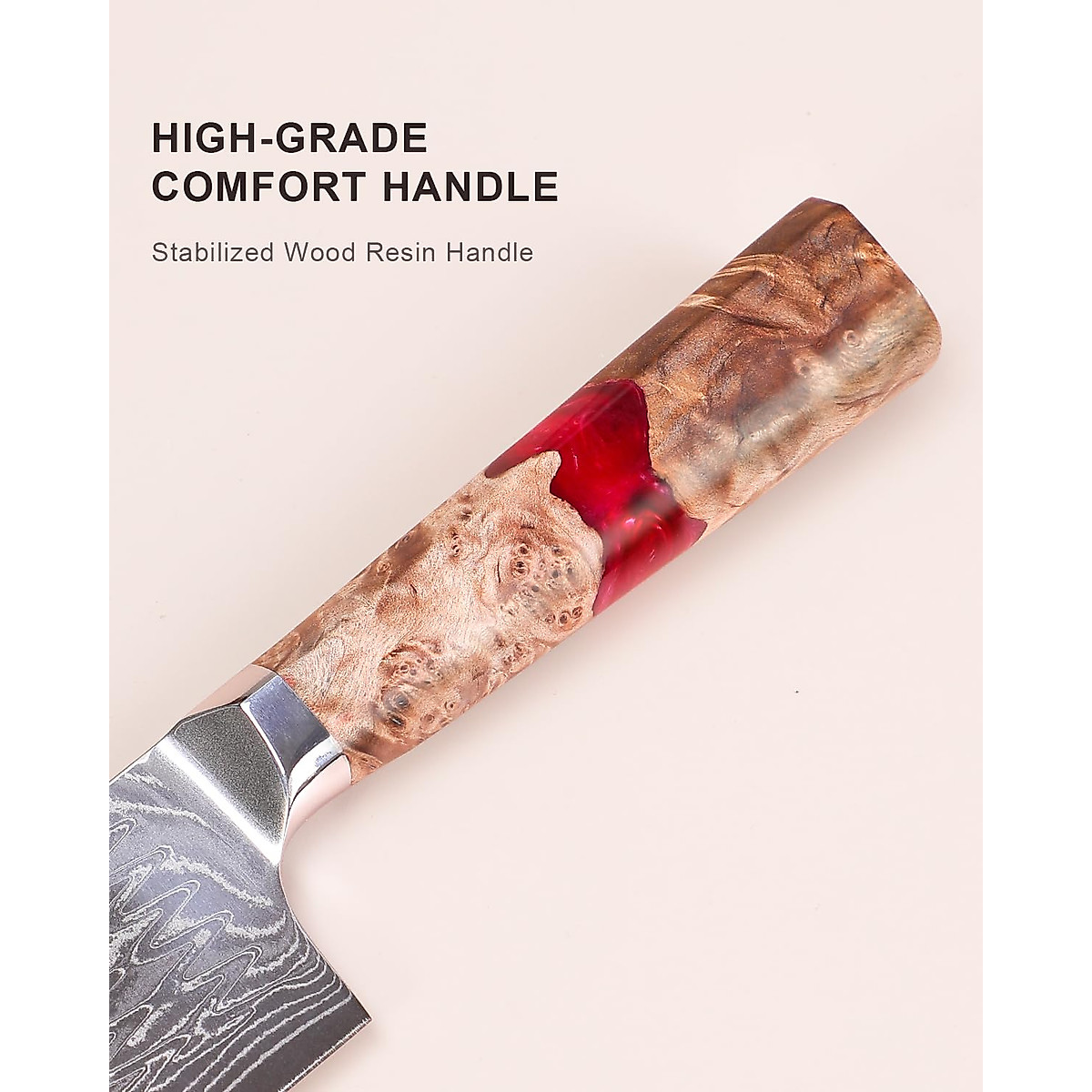 TUO Nakiri Knife 7 inch Japanese Kitchen Knife Nakiri Chef Knife 45-layers AUS-10 Damascus Steel Vegetable Knife Hand Forged Resin Handle with Gift Box