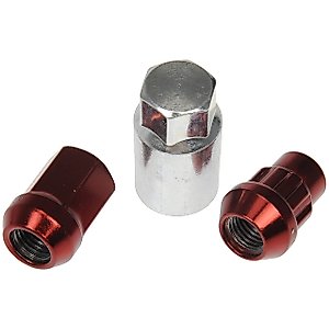Dorman 713-375E Red Acorn Wheel Nut Lock Set Compatible with Select Models, 20 Pack