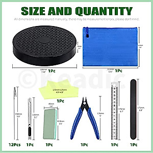 Keadic 26Pcs Gundam Modeler Basic Tools with Rotation Painting Stand Base Holder and Alligator Clip Sticks Gundam Model Paint Kit for Model Car Building Repairing