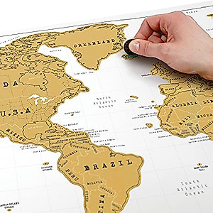 Luckies of London | Scratch Off World Map Original | Travel Map To Track Travels | World Map Wall Art For Office Decor | Scratch Art For Adults | Travel Journal Alternative | Travel Gifts | Large