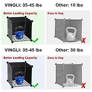VINGLI Portable Storage Cubes-14 x14 Cube (16 Cubes)-More Stable (add Metal Panel) Cube Shelves, Modular Bookshelf Units, Clothes Cube Storage Shelves, Room Organizer for Cubby Cube