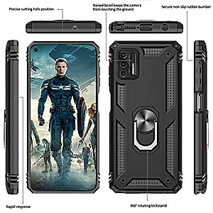 LeYi for Moto G Stylus Case, Moto G Stylus 2021 Case with 2 Tempered Glass Screen Protector, Military Grade Phone Case with Kickstand for Motorola G Stylus 2021 [Not Fit 5G/2020], Black