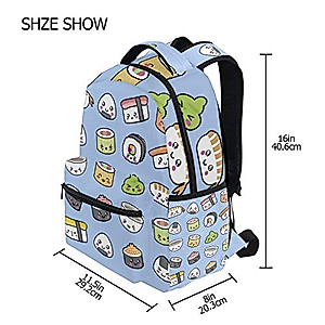 School College Backpack Rucksack Travel Bookbag Outdoor Cute Sushi Pattern