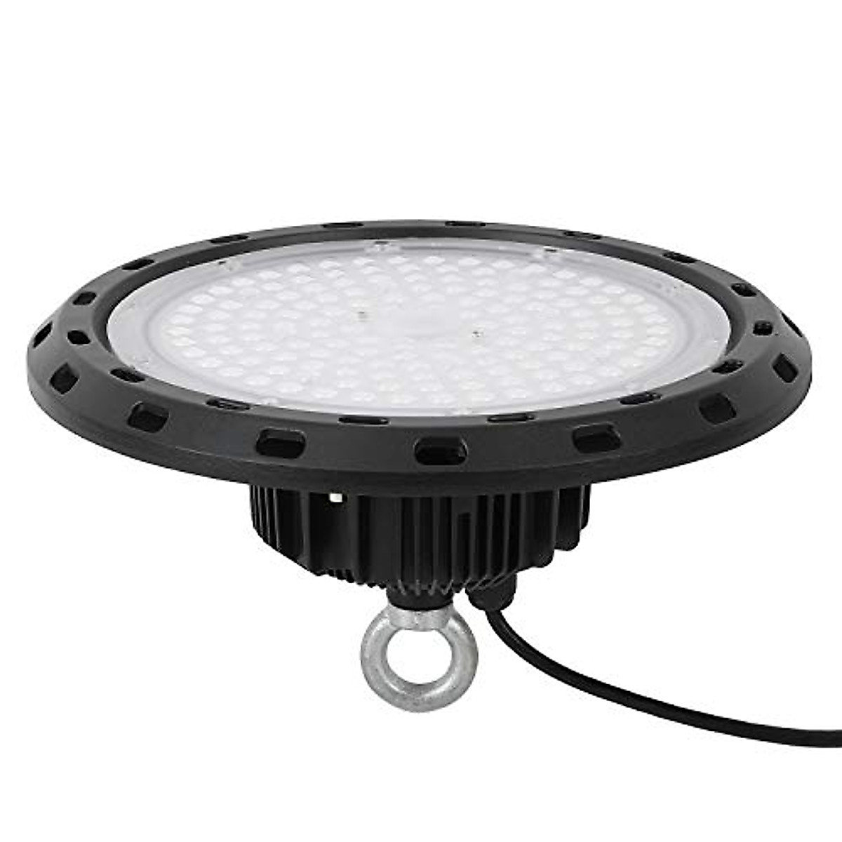Q QINGCHEN UFO High Bay LED Light 100W 5000K White with US Plug 5 ft Cable LED Warehouse Light, High Bay Shop Light Fixtures for Factory Garage Gym