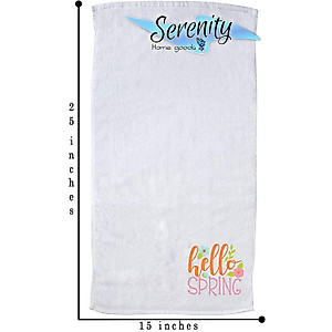 Decorative Kitchen and Bath Hand Towel | Easter Flowers Orange Pink Green | Spring Summer Garden Themed | Home Decor Decorations | House Gift Present