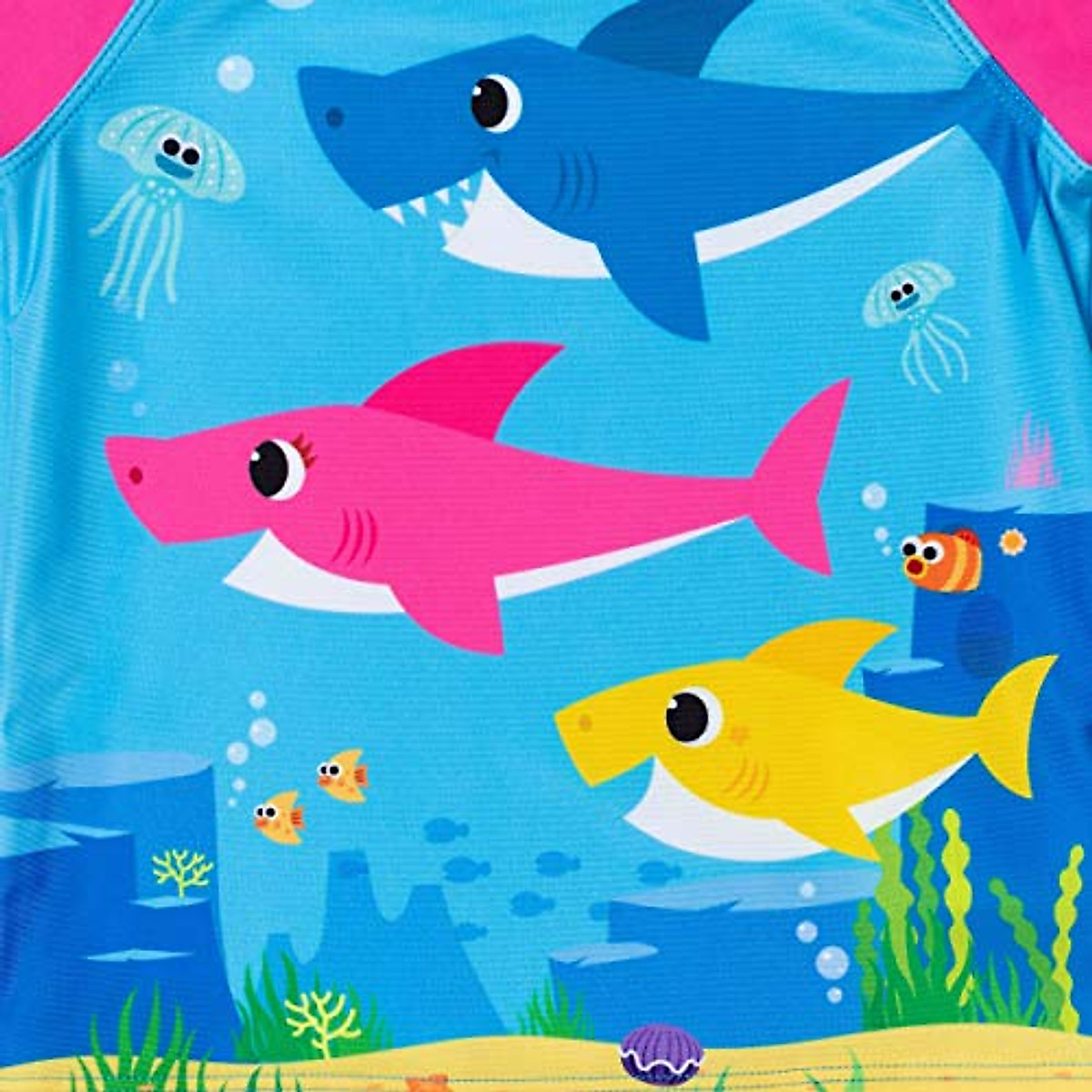 Baby Shark Toddler Girls Swim Rash Guard Tankini Top Bottom Set Blue 4T