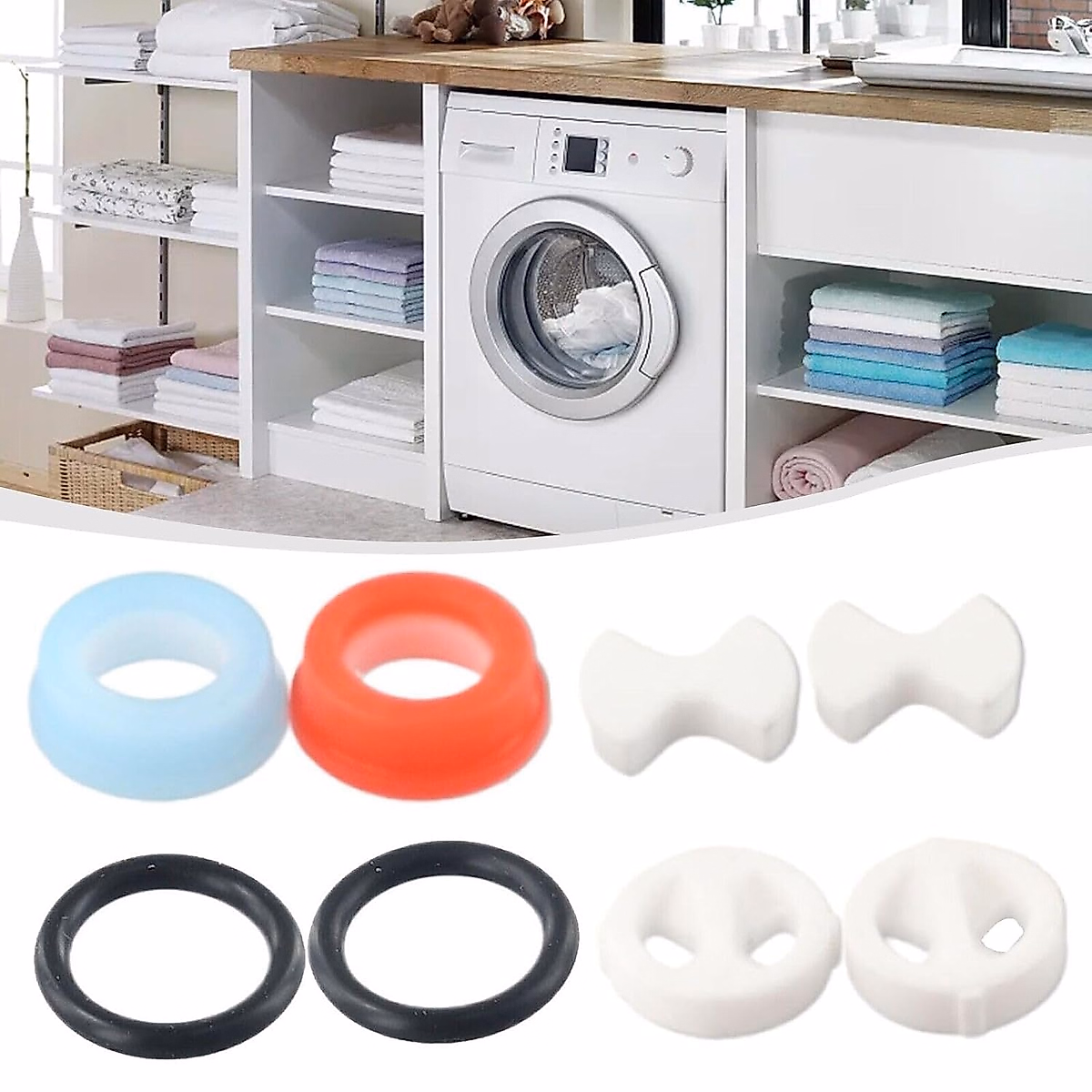 8 Pcs Pleochroic Faucet Washers Ceramic Disc Cartridges Silicon Washer Insert Turn Washers Replacement for Valve Tap, Faucet Parts
