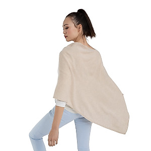 CLAUDIA NICHOLE by Alashan 100% Cashmere Luxe Dress Topper Poncho - Lightweight, Soft, Cozy & Versatile - One Size Fit with 60 Plus Colors- Great Gift Item- Dune/2316