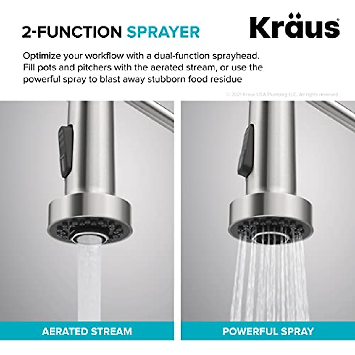 Kraus KCL-1700 Dex 16 Gauge Stainless Steel Single Bowl Sink with Spot Free 18-Inch Commercial Kitchen Faucet with Dual Function Pull-Down Sprayhead in All-Brite