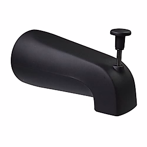 Westbrass E531D-1F-62 5-1/4" Reach Wall Mount Tub Spout with Front Diverter, Matte Black