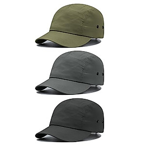 CLAPE 5 Panel Hat for Men, Curved Brim UPF50+ Sun Hats Quick Dry Outdoor Sports Running Hat Baseball Cap