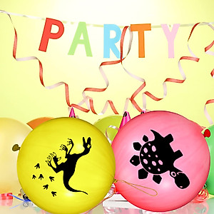 30 Pcs Dinosaur Valentine's Day Punch Balloons for Kids 18 Inch Animal Pirate Skull Punching Balloon Punch Bounce Balls with Rubber Band for Valentines School Gift Exchange Birthday Party(Dinosaur)