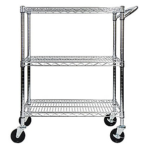Oceanstar 3-Tier Heavy Duty All-Purpose Utility Cart, Chrome