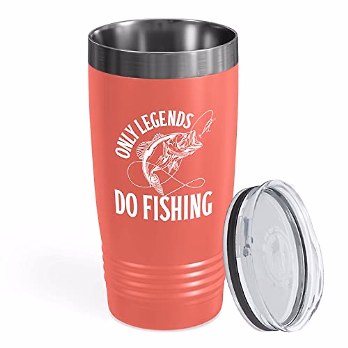 Fishing Lover Copper Edition Viking Tumbler 20oz - Only legnds do fishing - Hooker Bait Unique Fisherman Bass Fisher Pro Outdoor Activity Boat Lake Lover Masterbaiter