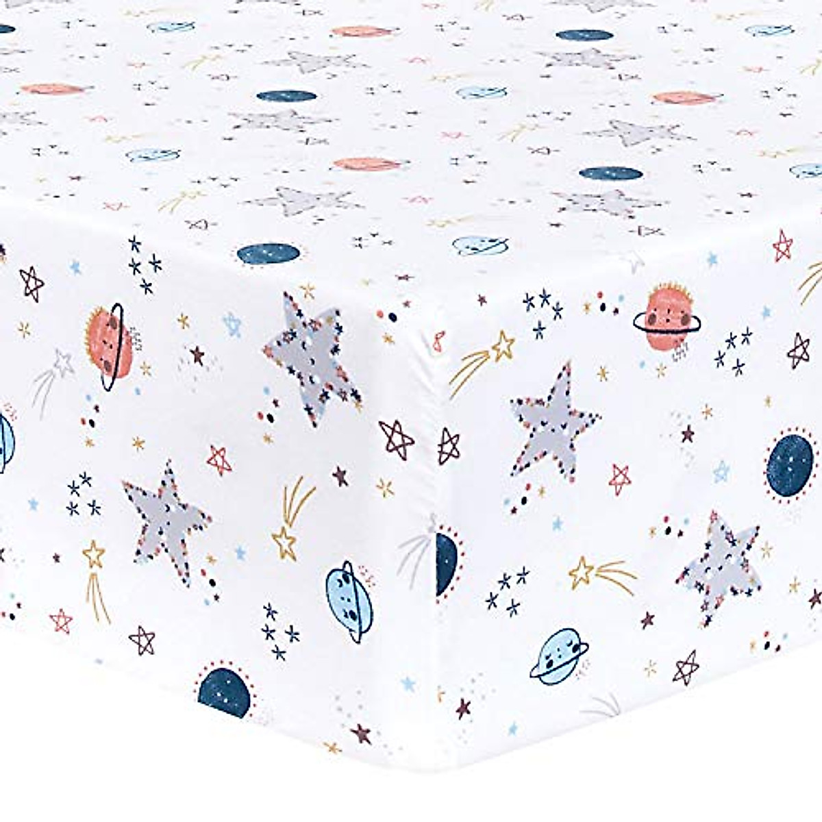 Sammy & Lou Starlight 4-Piece Baby Crib Bedding Set, Includes Quilt, Fitted Crib Sheets Neutral, Crib Skirt, and Plush Toy