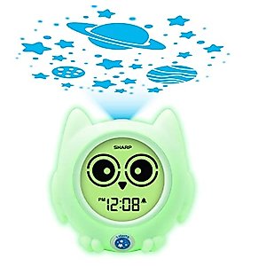 SHARP Ready to Wake Owl Sleep Trainer, Kid’s Clock for Ready to Rise, Ceiling Projection Nightlight and “Off-to-Bed” Feature – Simple to Set and Use!