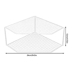 SHERCHPRY 2-Tier Corner Storage Shelf Metal Wire Cabinet Corner Shelf Organizer Plates Dishes Spices Rack Kitchen Cosmetics Makeup Organizer Holder for Home Pantry Bathroom