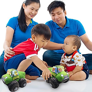 ArtCreativity Plush Monster Truck Safari Design - 8 Inch Big Stuffed Monster Truck - Cool Animal-Themed Design - Soft and Cuddly Toys for Little Boys, Girls, Baby, Toddlers - Great Gift Idea