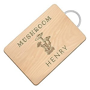 Maverton Customized Chopping Board for man - Personalized Wooden Tray for Birthday - Kitchen accessory for chef - Cheese Board with handle for husband - Serving Platter for him - MUSHROOM